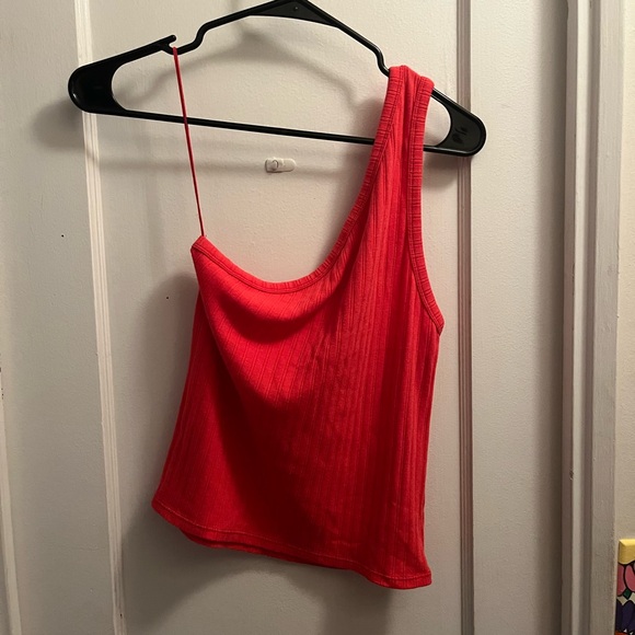 American Eagle Outfitters | Tops | Coral One Shoulder Tank Top | Poshmark